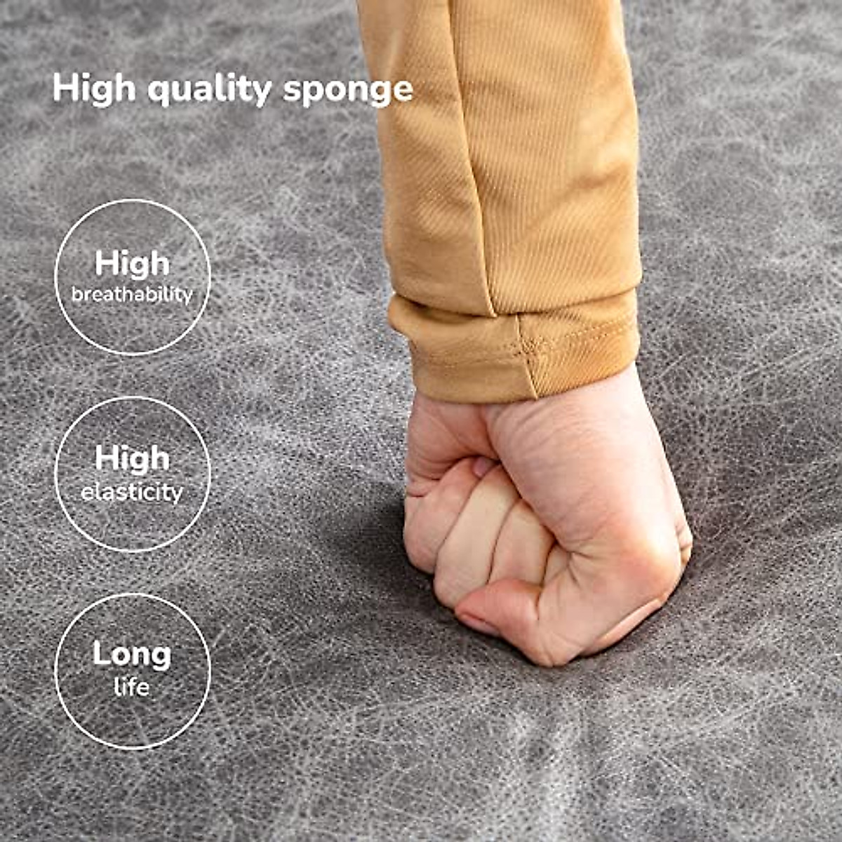 MOEO 108.75" U-Shaped Living Room Sectional Sofa with 2 Chaise Lounges, Large Reversible 6-Seater Couch w/Two USB Port Plug, Storage, Pull Out Bed, Upholstered Nail Head Trim, Grey