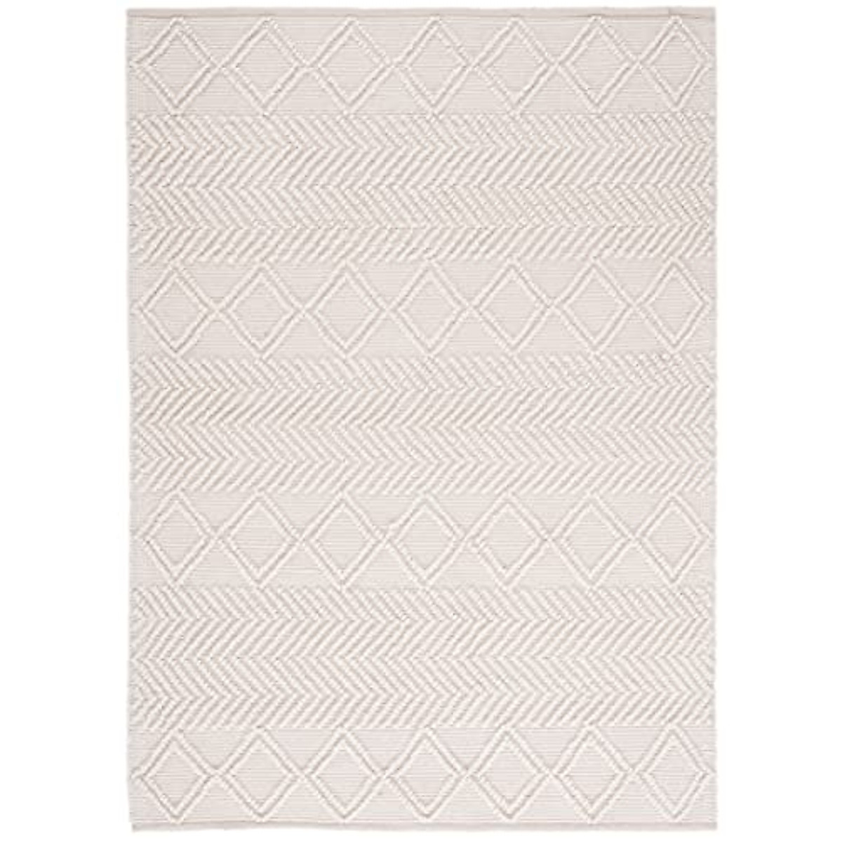 SAFAVIEH Natura Collection Accent Rug - 4' x 6', Ivory, Handmade Moroccan Boho Tribal Wool, Ideal for High Traffic Areas in Entryway, Living Room, Bedroom (NAT335A)