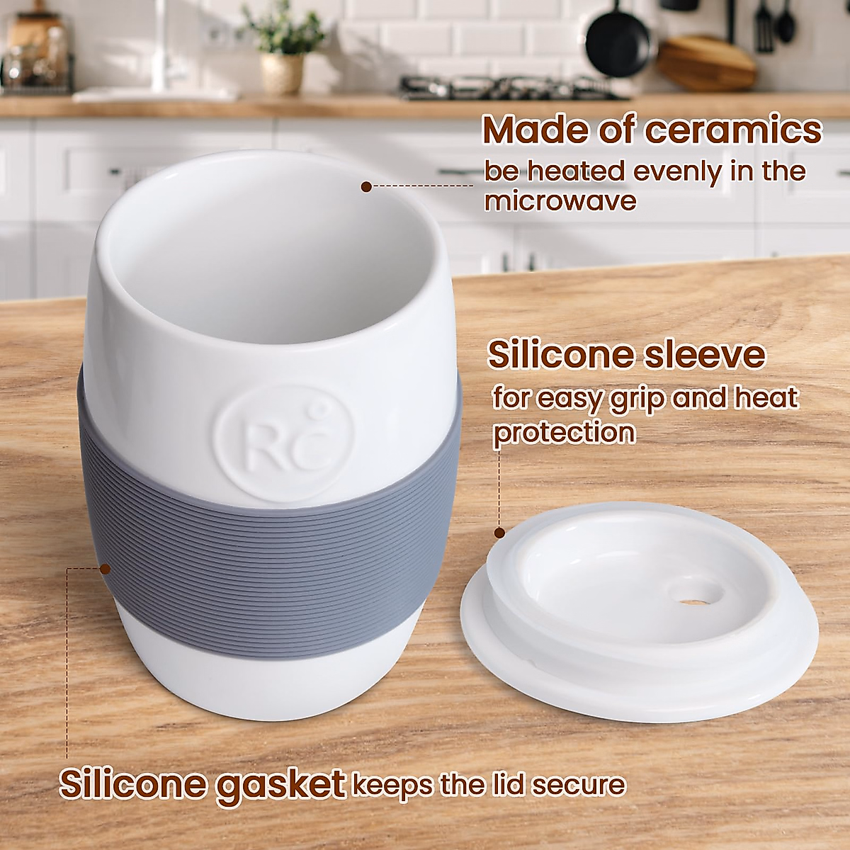 Professional Ceramic Egg Cooker for Microwave, Quick Scrambled Egg Maker Holds Up to 4 Eggs, Easy & Healthy Breakfast Microwave Cooker Great for Mug Cake, Muffin, Omelet, 100% Food Safe