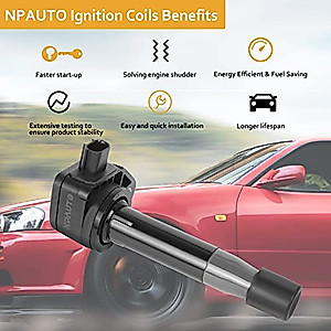 NPAUTO Ignition Coil Pack compatible with V6 3.7 3.5 Acura RL TL TSX Honda Accord Odyssey EX-L Pilot Ridgeline 2009 2010 2011 2012 2013 3.7L 3.5L, Set of 6