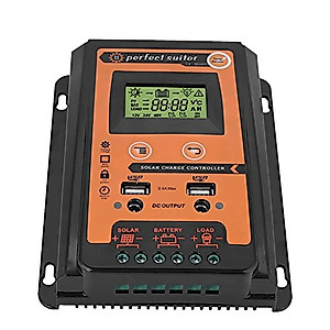 Qiilu PWM Solar Charge Controller Solar Panel Battery Intelligent Regulator with Dual USB LCD Display (30A)