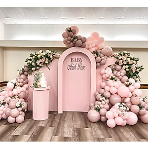 JZCZOEB Dusty Pink Double Stuffed balloons Different Size 115Pcs 5/10/12/18 Inch Dusty Rose Matte Pink Balloons Garland Arch kit for Boho Birthday Baby Shower Bridal Shower Wedding Baptism Party