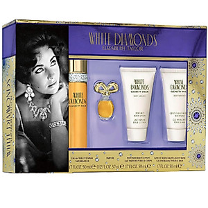 Elizabeth Taylor White Diamonds Perfume for Women EDT 4 Piece Gift Set 1.7 Ounce