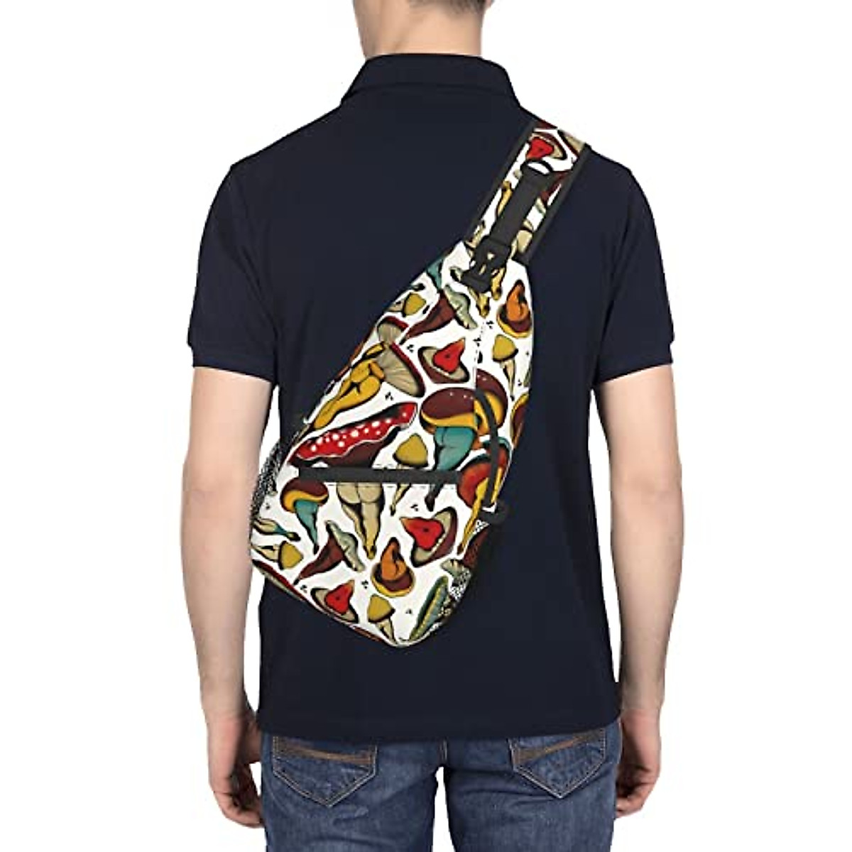 Unisex Men Women Sexy Mushroom Animals Sling Bag Crossbody Chest Daypack Lightweight Casual Backpack Shoulder Bag For Travel Hiking Camping Gifts