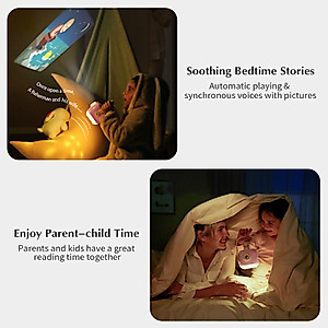 ZZZMOON Story Projector for Kids, Birthday Present for 2 3 4 Year Old Girls Boys Toys, Storybook Projector for Toddler Age 2-4 (Rechargeable)