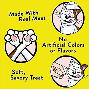 TEMPTATIONS Meaty Bites, Soft and Savory Cat Treats, Salmon Flavor, 4.12 oz. Pouch