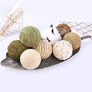 CIR OASES 9pcs 3.5Inch Fall Decorative Ball Orb Rattan Ball Rattan Woven Orbs Spherical Bowl and Vase Filler for Home Party Wedding Display Decor Props