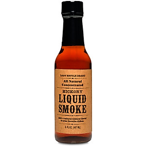 Lazy Kettle Brand All Natural Liquid Smoke | Perfect for Flavoring Meat | Hickory | Used to Flavor Beef Jerky, Steak, Fish, Cheese, Sauces and More | 5 Oz Each
