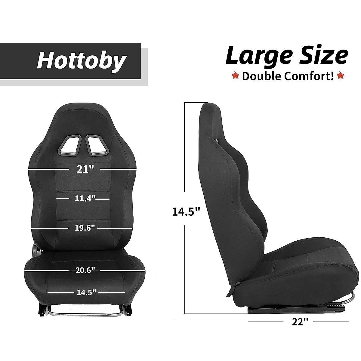 Hottoby Racing Seat with Adjustable Slide Adapt Racing Wheel Stand Fit for Logitech/Thrustmaster G25 G27 G29 G920 T80 T150 T300 T500 T300RS T500RS T-GT,No Racing Wheel,Shifter & Pedals