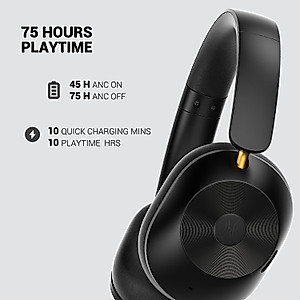OneOdio Focus A5 Wireless Over-Ear Headphones, Hybrid Active Noise Cancelling, 75H Playtime, Hi-Res LDAC Wireless Audio, Bluetooth 5.4, Built-in Mic for Clear Calls, Low Latency Game Mode