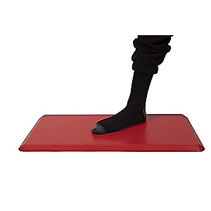 Mind Reader Anti Fatigue Comfort Floor Mat Kitchen Standing Mat Durable and Waterproof Perfect for Standup Desks, Kitchens, Garages, Relieves Foot, Knee, and Back Pain, 16.5" x 27", Red