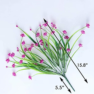 UCSAJI 6PCS Artificial Flowers Gypsophila Flowers Outdoor UV Resistant Plants for DIY Wreath Floral Arrangement Wedding Party Home Garden Decoration(Without Basin)
