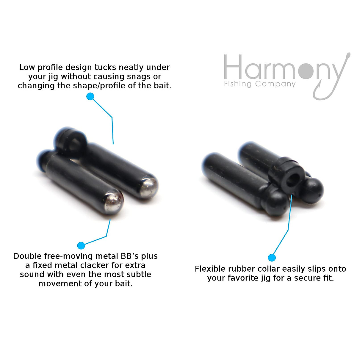 Harmony Fishing – Double Collar Slip-On Jig Rattles (10 Pack)