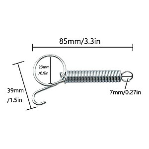 ZRM&E 2pcs 85mm Multifunctional Cage Door Spring Hook Metal Finger Spring Latch Hook for Fixing Pet Cage Door