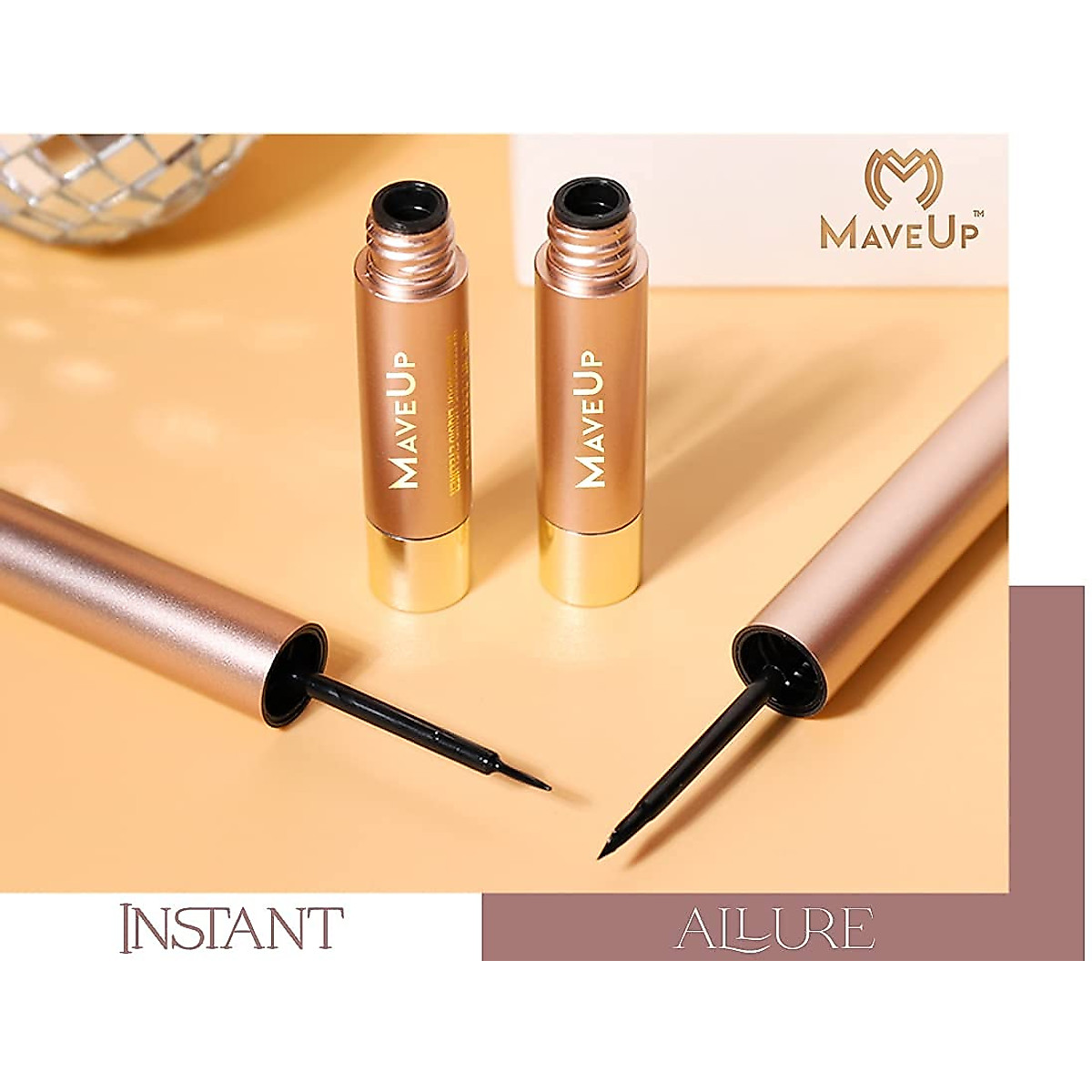 MAVEUP Eyeliner. Make Your Eyes Mesmerizing. Smokey Eyes Vibe. Makes You More Confident. Brilliant Makeup Finish. Satin and Silky Smooth Tip. Classic. Showtime Black.