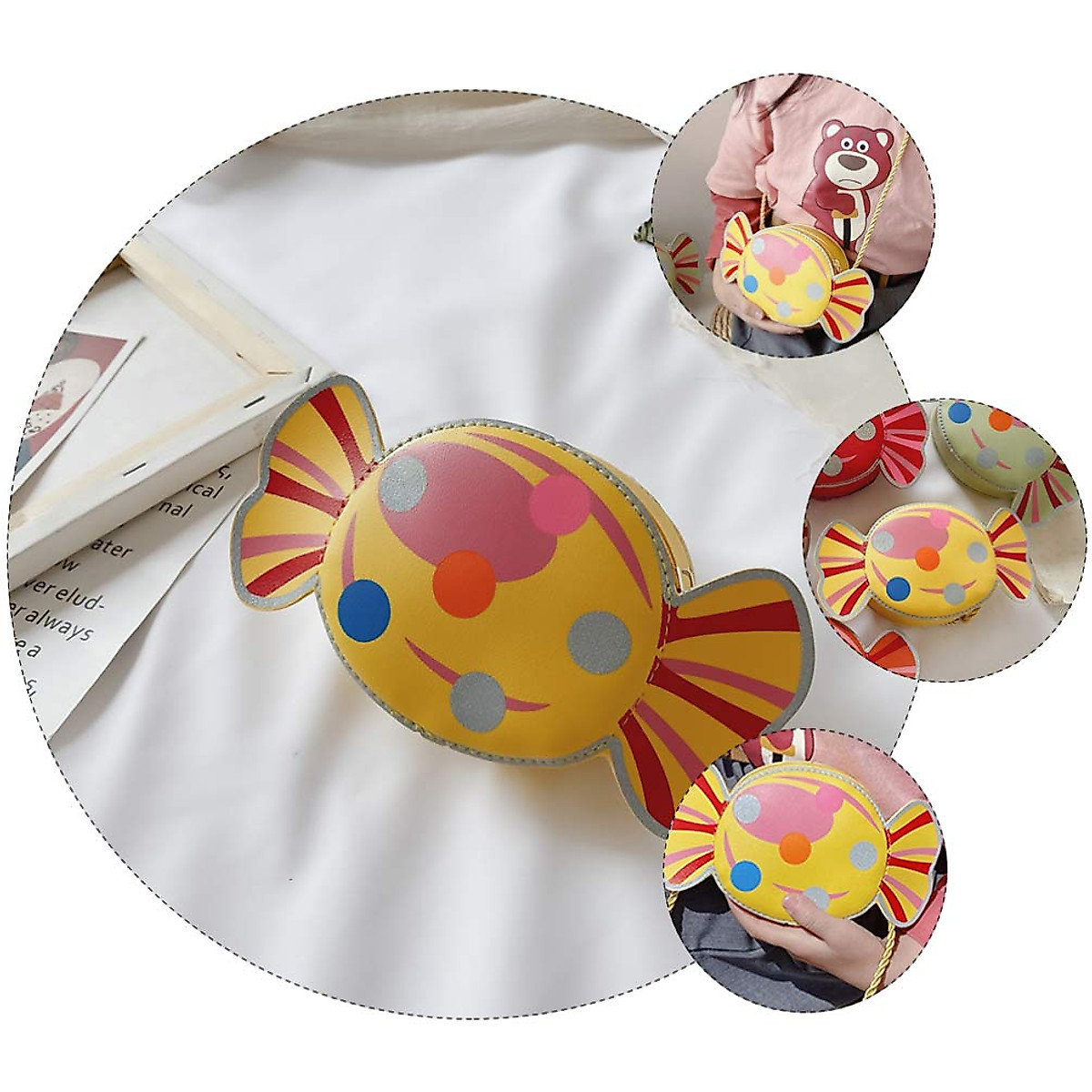 VALICLUD Storage Bag Lovely Candy Shaped Bag Cross Body Pouch Mini Change Purse