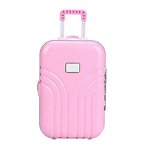 Liukouu Mini Suitcase Toy, Pink, Plastic, Rolling, Durable, for Children's Day & Birthday