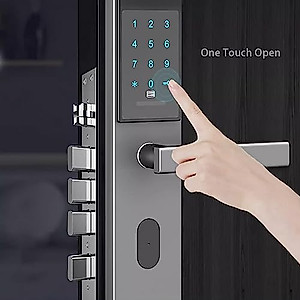 RFID Card Apartment Anti-Theft Swiping Ppassword Induction Electronic Lock+Card (Left Pull, Silver+APP)