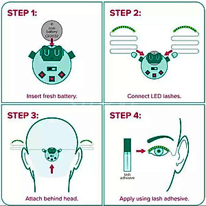 Yeyo LED Eyelashes Waterproof LED Light Eyelash Shining Eyeliner Charming Unique Eyelid Tape for Party Bar Nightclub Concerts Gift Halloween Day (Blue)