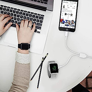 lifeegrn Update Version Smart iWatch Charger Wireless USB 6.5 ft/2 m Charging Cable for Apple Watch Series SE/8/7/6/5/4/3/2/1 & Phone 14/13/12/11/Pro/Max/XR/XS/XS Max/X&Pad Series