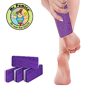 Mr. Pumice Ultimate PUMI Bar 2-in-1 Dual Grit (Medium + Coarse) Callus Remover, Pedicure Stone & Ped File Scrubber for Smooth Feet and Heels (4 Pack)
