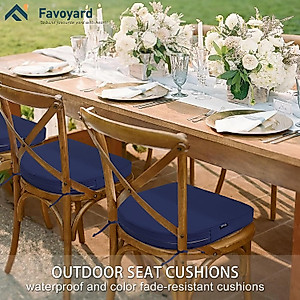 Favoyard Waterproof Outdoor Chair Cushion 16in Set of 4 & Outdoor Seat Cushion Set 22in