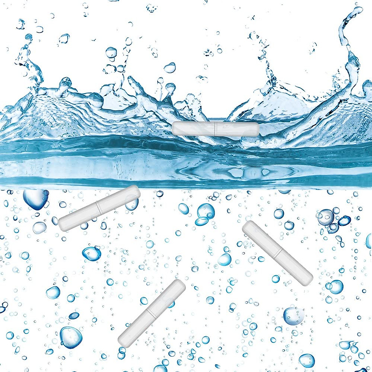 stonylab Magnetic Stir Bar, 5-Pack 60 mm PTFE-Coated Stir Bar Set Magnetic Stirring Bars White Stir Mixer for Stirrers Laboratory Stir Plate Bar, 5 PK