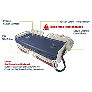 ObboMed OB-1600 UtilityAir Mattress Alternating Pressure with Low Air Loss/Self-Lateral-Wave Rotation, A Reliable 6" Standard Air Mattress (Bed Frame is not Included)