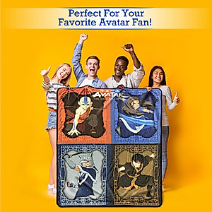 Bazillion Dreams Avatar The Last Airbender Aang Katara Sokka Zuko Softest Comfy Throw Blanket for Adults & Kids| Measures 60 x 45 Inches