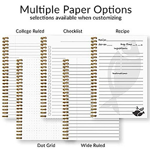 Believe You Can Personalized Motivational Notebook/Journal, Laminated Soft Cover, 120 pages of your selected paper, lay flat wire-o spiral. Size: 8.5” x 11”. Made in the USA