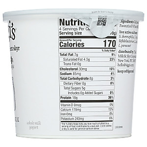 Siggi’s Icelandic Strained Whole Milk Yogurt, Plain, 24 OZ. – Thick, Protein-Rich Yogurt Snack