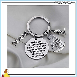 FEELMEM Biology Chemistry Keychain Future Chemist Gift Behind You All Your Memories Science Tech Keychain Graduation Gift