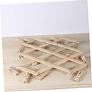 Alipis Folding Drying Rack Hangers for Clothes Dish Drying Rack Foldable Socks Hook Dryer Windproof Clothespin Hook Drying Racks for Laundry 16 Pegs Drying Rack with Swivel Hooks Hanging