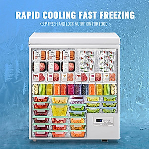 DEMULLER Chest Freezer with Electronic Control 41℉ to -15 ℉Deep Freezer 4.0Cubic Feet Freestanding Small Freezers with 2Removable Stainless Steel Basket Mini Freezer Top Open Door Compact Freezer