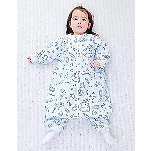 Happy Cherry Baby Girls One-Piece Rompers Sleeping Bag Warm Jumpsuit Wearable Blanket Sleepwear 100% Cotton XXL Blue