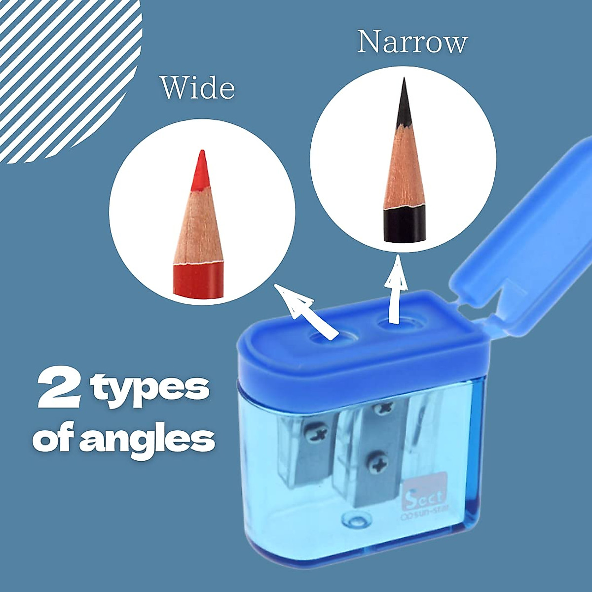 Sun-Star Stationery Double Pencil Sharpener (Blue) [Sect] (Japan Import)