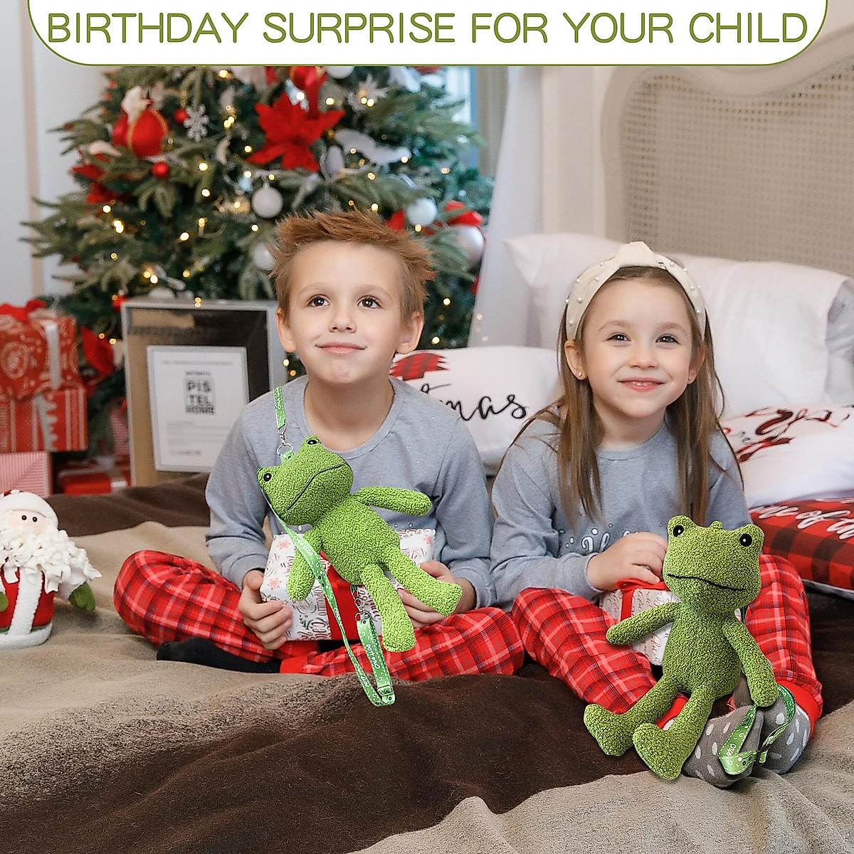 Cevly Cute Frog Plush Toy Crossbody Bag Shoulder Bags Frog Soft Stuffed Plush Toy Backpack Animal Stuffed Toys Frogs Plush Doll Cartoon Satchel Handbags Birthday Gifts (Green)