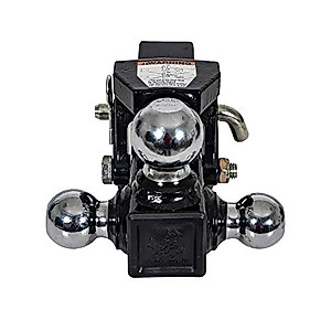 Buyers Products 1802280 Tri Ball Hitch with Pintle Hook for 2-1/2 Inch Receivers,Black
