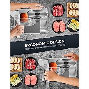 MIDONE Meat Slicer 200W Electric Deli Food Slicer with Two Removable 7.5’’ Stainless Steel Blade, Adjustable Thickness for Home Use, Child Lock Protection, Silver
