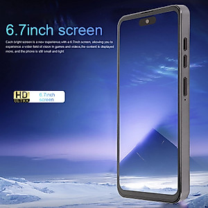 Naroote Unlocked Smartphones, 6.7 Inch Black 4G Smartphones for Daily Use (Black)