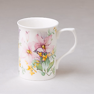 Grace Teaware Bone China Coffee Tea Mugs 9-Ounce, Assorted Set of 4 (Spring Floral)