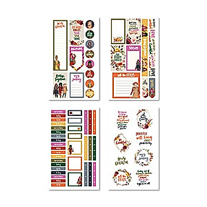 The Rongrong Grateful Heart Sticker Book for Planners, Calendars, Journals and Projects – Premium Quality Hand Drawn Perfect for Fall and Holiday Planning – Scrapbook Accessories – 24 Sheets