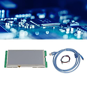 4 Wire Industrial LCD Screen, LED Backlight 7in Serial Touch Screen Power Off Data Saving MCU Control for DIY Electronic Equipment