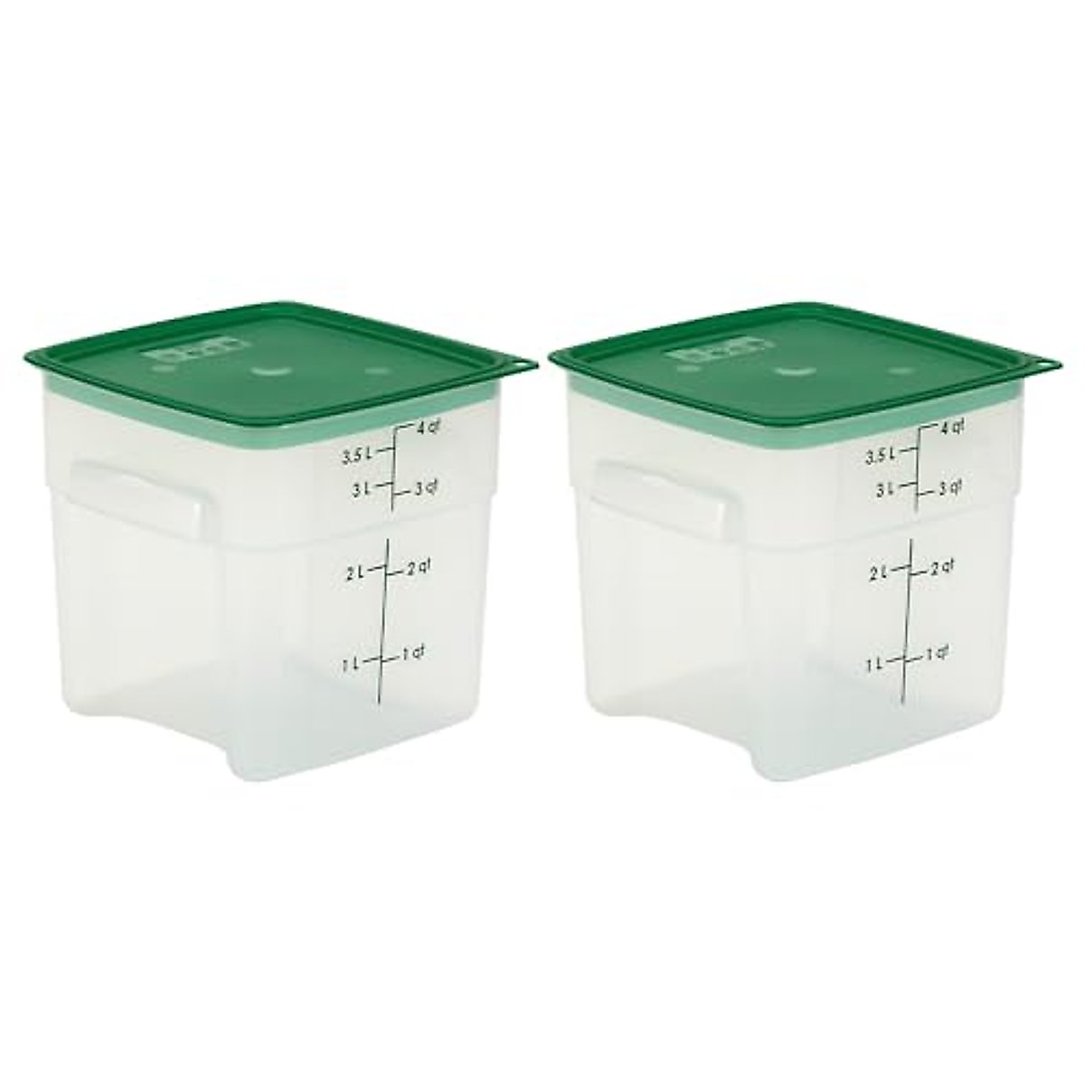 Cambro Food Storage Containers with Lids (BPA-Free) - 4 QT (Quart) Square Food Storage Container with Lid (2 Pack)