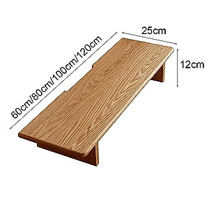 NOODCO Large Solid Wood Monitor Stand Riser Ergonomic Modern Long Computer Monitor Shelf Heavy Duty Oak Desktop Riser Desk Laptop Stand Printer Stand Organization Home Office (Size : 80cm)