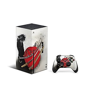 ZOOMHITSKINS Compatible with X1 Series X, Samurai Sword Katana Japan Anime Legend Red Gray, Durable, Bubble-free, Made in USA