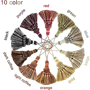 BEL AVENIR Set of 4 Tassel for Craft Elegant Polyester Tassels for Pillow Key Tassel DIY Accessories for Curtain and Home Decor- Blue