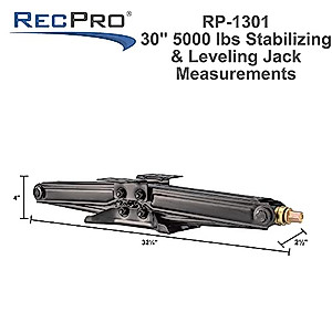 RecPro RV 5000 LB 30" RV Scissor Jacks | Stabilizer Extender Leveling | Handle Included | Camper Trailer (2 Pack)