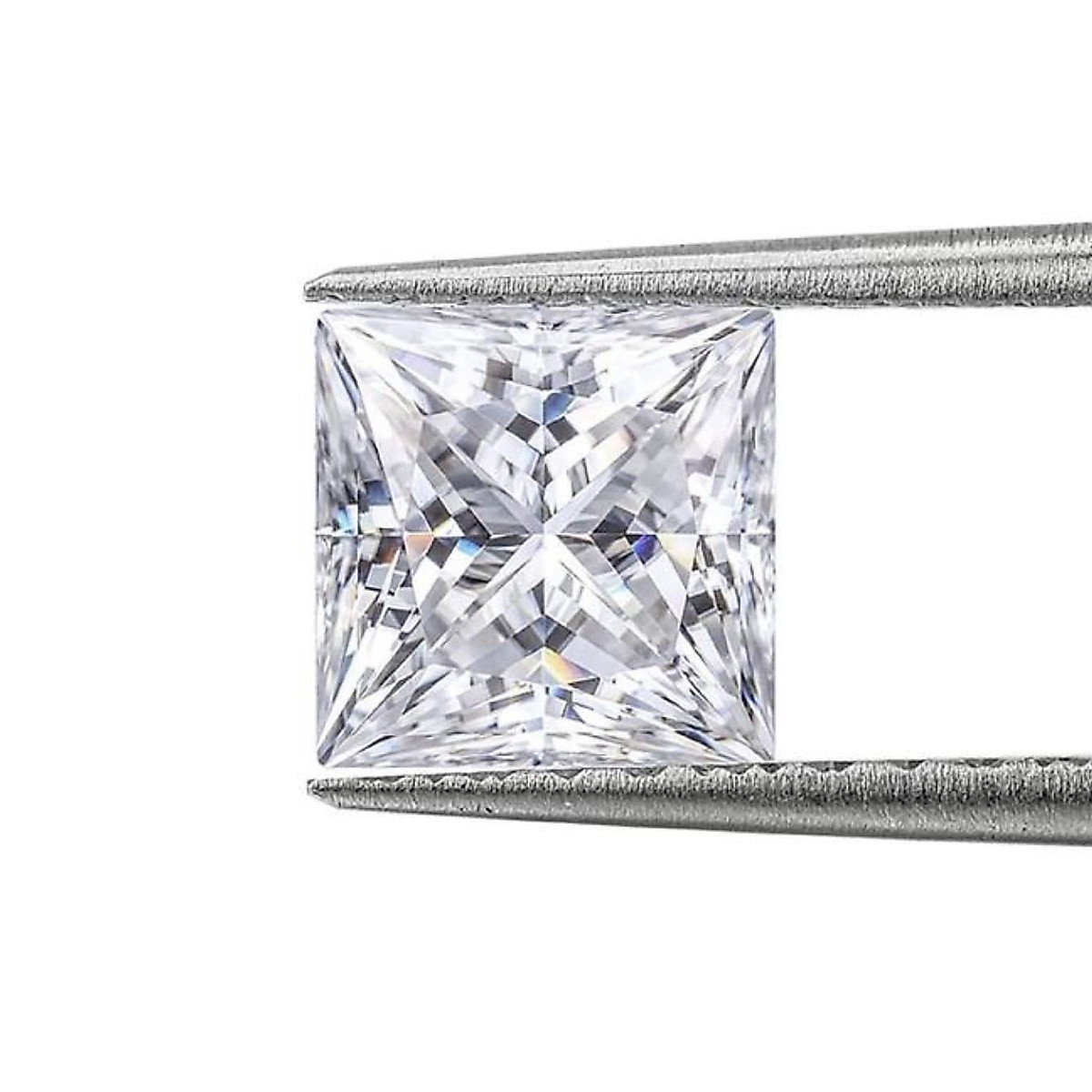 Venetia 101 Facets Realistic Supreme Princess Cut 1.5 Carat Simulated Diamond Ring Band Set 925 Silver Platinum Plated BSQ