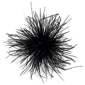 Colorful Luxury Ostrich Feather Brooch Jewelry Scarf Clip for Men Women Brooches Lapel Pins Dresses Gift Accessory, black